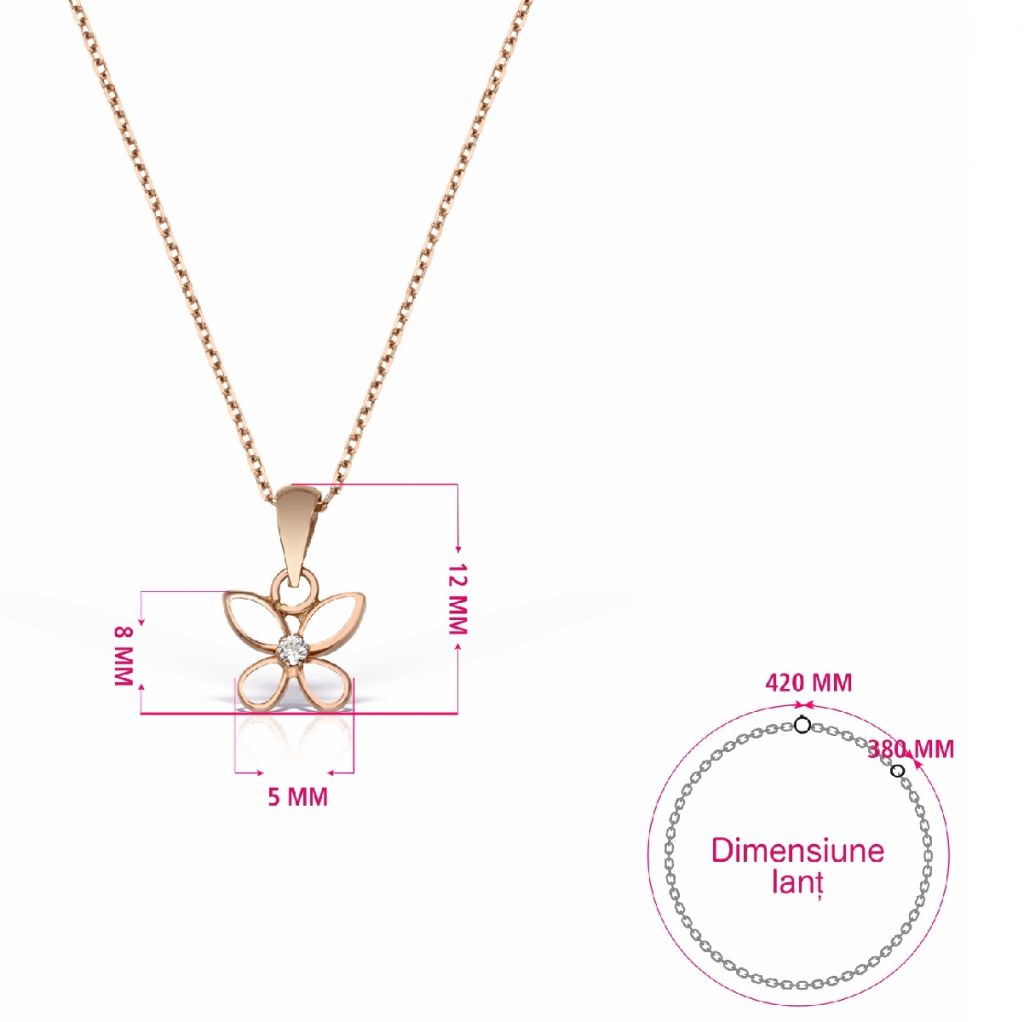 Set lănțișor copii diamante - MOSV Diamante